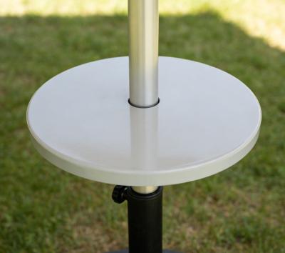 China 14.5''  Portable Umbrella Table Patio Pool Drink Shelf Stand  White Plastic Round  Outdoor Beach Umbrella Tray Table for sale