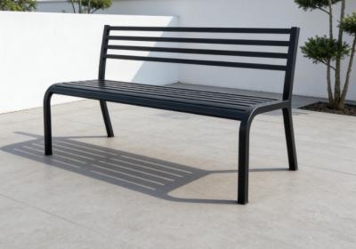 China Commercial Grade Aluminum Bench for Public Spaces Heavy Duty All Weather Modern Hotel Plaza Courtyard Seating for sale