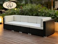China Modular Outdoor Sofa Set PE Rattan Sectional Deep Seating L Shaped with Soft Cushions for Patio Garden Lounge for sale