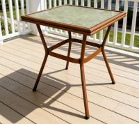 China Yoshen 4 Person Round Outdoor Dining Table Aluminum Mesh Top Rust Proof Frame for Garden for sale