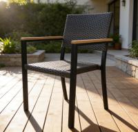 China Yoshen French Bistro Dining Arm Chair  Rattan Comfortable Waterproof Contemporary Design Outdoor Hotel Restaurant for sale