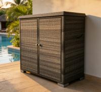 China Pool Furniture Outdoor Lake Spa Beach Pool Gym Towel Caddy Heavy Duty Moving Towel Storage Single Cabinet for sale