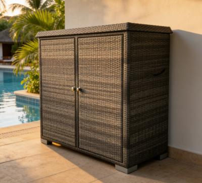 China Pool Furniture Outdoor Lake Spa Beach Pool Gym Towel Caddy Heavy Duty Moving Towel Storage Single Cabinet for sale