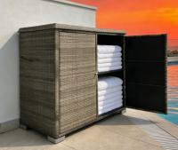 China Pool Furniture Outdoor Lake Spa Beach Pool Gym Towel Caddy Heavy Duty Moving Towel Storage Single Cabinet for sale