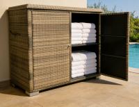 China Pool Furniture Outdoor Lake Spa Beach Pool Gym Towel Caddy Heavy Duty Moving Towel Storage Single Cabinet for sale