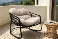 China Outdoor Rope Woven Armchair with Cushion for Patio Garden Balcony for sale