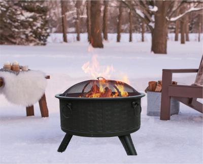 China Outdoor Smokeless BBQ Grill Corten Steel Gas Fire Pit Custom Shape Spherical Square 24 Inch for sale