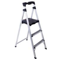 China Customizable Steel Nylon Portable Folding A-Frame Ladder Shelf with Extendable Work Platform for sale