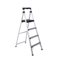 China Customizable Steel Nylon Portable Folding A-Frame Ladder Shelf with Extendable Work Platform for sale