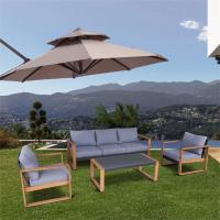 China Folded Outdoor Garden Furniture Aluminum Rattan Sofa Set with Corner Teapoy Table 3 Seater for sale