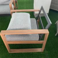 China Folded Outdoor Garden Furniture Aluminum Rattan Sofa Set with Corner Teapoy Table 3 Seater for sale