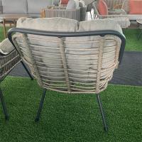 China Outdoor Garden Furniture Aluminum Rattan Sofa Set with Luxury Table and Teapoy 3 Seater for sale