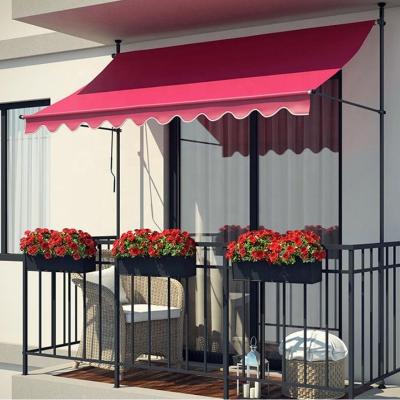 China 2.5x1.2m Pillar Type Awning Outdoor Patio Garden Sun Shade Canopy Aluminum Alloy for sale