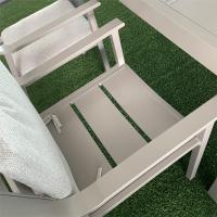 China Folded Modern Outdoor Aluminum Rattan Sofa Set with Teapoy Table for Luxury Garden for sale