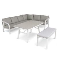 China Aluminum Outdoor Bistro Rattan Sofa Set 3 Seater for Luxury Garden Dining for sale