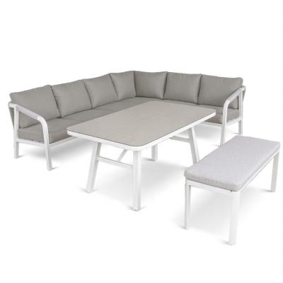 China Aluminum Outdoor Bistro Rattan Sofa Set 3 Seater for Luxury Garden Dining for sale
