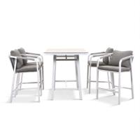China Aluminum Outdoor Bistro Rattan Sofa Set 3 Seater for Luxury Garden Dining for sale