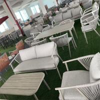 China Outdoor Garden Furniture Aluminum Bistro Rattan Sofa Set with Coffee Table 3 Seater for sale