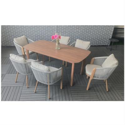 China Outdoor Garden Furniture Aluminium Rattan Sofa Set with Leisure Table and Teapoy 5 Piece for sale