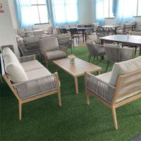 China Outdoor Garden Furniture Aluminium Rattan Sofa Set with Leisure Table and Teapoy 5 Piece for sale
