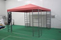 China Outdoor Garden Patio Rectangle Double Tops Gazebo 3x3x2.55M Steel Frame Waterproof for sale