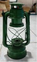 China Vintage Kerosene Oil Lamp 11.5x15x24.5cm Silver Metal Glass Camping Hanging Light Large Capacity for sale