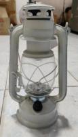 China Vintage Kerosene Oil Lamp 11.5x15x24.5cm Silver Metal Glass Camping Hanging Light Large Capacity for sale