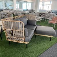 China Aluminum Bistro Rattan Sofa Set 4 Seater Outdoor Garden Furniture for Luxury Dining for sale