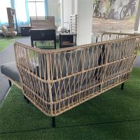 China Aluminum Bistro Rattan Sofa Set 4 Seater Outdoor Garden Furniture for Luxury Dining for sale