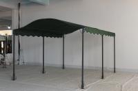 China Customizable Steel Frame Outdoor Arched Canopy Garden Shade Pergola Pavilion Gazebo 3x4x2.35M for sale