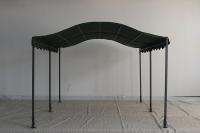 China Customizable Steel Frame Outdoor Arched Canopy Garden Shade Pergola Pavilion Gazebo 3x4x2.35M for sale