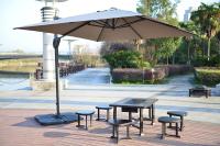 China Custom Collapsible Hand Umbrella 3m x 3m Outdoor Patio Garden Sunshade Leisure for sale