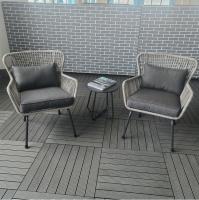 China Outdoor Garden Furniture Set Aluminum Rattan Sofa with Teapoy Table and 2 Bistro Chairs for sale