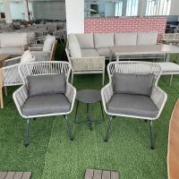 China Outdoor Garden Furniture Set Aluminum Rattan Sofa with Teapoy Table and 2 Bistro Chairs for sale