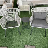 China Outdoor Garden Furniture Set Aluminum Rattan Sofa with Teapoy Table and 2 Bistro Chairs for sale