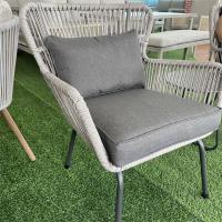China Outdoor Garden Furniture Set Aluminum Rattan Sofa with Teapoy Table and 2 Bistro Chairs for sale