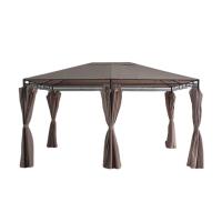 China Customizable Color Polycarbonate Roof Pavilion 3x4x2.6M Steel Gazebo for Luxury Garden for sale