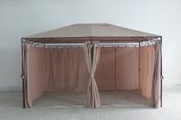 China Customizable Color Polycarbonate Roof Pavilion 3x4x2.6M Steel Gazebo for Luxury Garden for sale