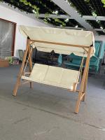 China Outdoor 3-Seat Metal Swing Chair with Fabric Umbrella 195x120x170cm for sale