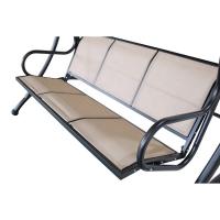 China Outdoor Steel Garden Patio Swing Chair with Canopy Cushioned Bench Bed 3-Seat for sale