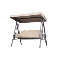 China 200x124x170cm Outdoor Cushioned Bench Bed Swing with Canopy Pergola Gazebo Steel Frame for sale