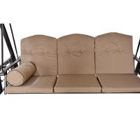 China 200x124x170cm Outdoor Cushioned Bench Bed Swing with Canopy Pergola Gazebo Steel Frame for sale