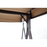 China 200x124x170cm Outdoor Cushioned Bench Bed Swing with Canopy Pergola Gazebo Steel Frame for sale