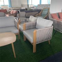 China Aluminum Outdoor Garden Rattan Sofa Set with Luxury Teapoy Bistro Set 3 Seater for sale
