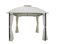 China Polyester Sail Double-Roof Metal Gazebo with Arched Rib 3.3x3.3m 4x4m Steel Frame for sale