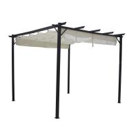 China 3x3x2.2m Aluminum Louvered Pergola Garden Sun Shelter with 160g Polyester Canopy for sale