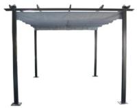 China 3x3x2.2m Aluminum Louvered Pergola Garden Sun Shelter with 160g Polyester Canopy for sale