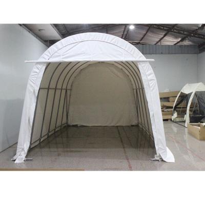 China Heavy Duty Carport 400x730x330cm Steel Frame Waterproof UV Resistant Canvas Cover for sale