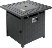 China Outdoor Corten Steel BBQ Grill Gas Fire Pit Rectangle Smokeless 2-in-1 48 Inch for sale