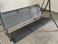 China Metal Roof Outdoor Hanging Swing Bed Chair for 3 Persons 2050x1200x1760mm Steel Frame for sale